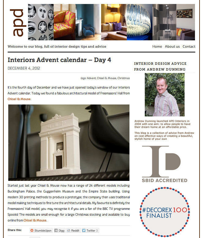 APD Interiors - December 2012 – Chisel & Mouse