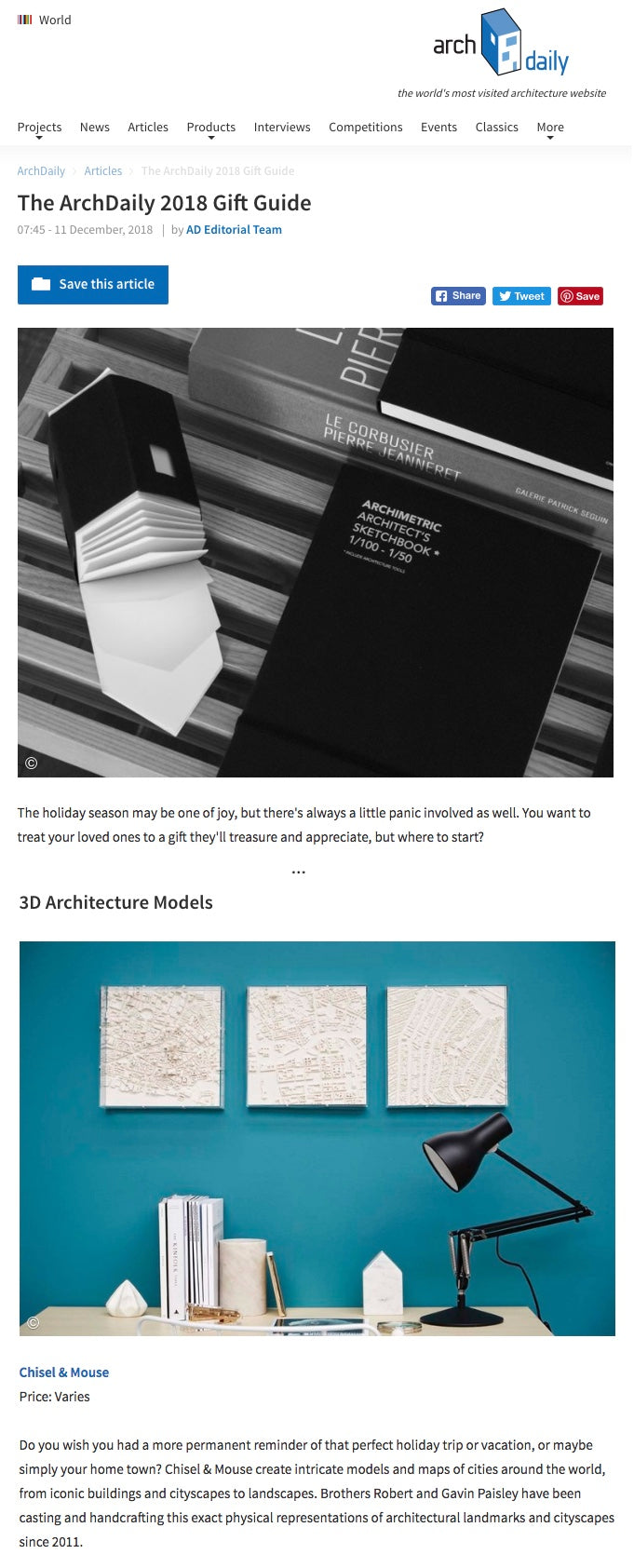ArchDaily gift guide – Chisel & Mouse