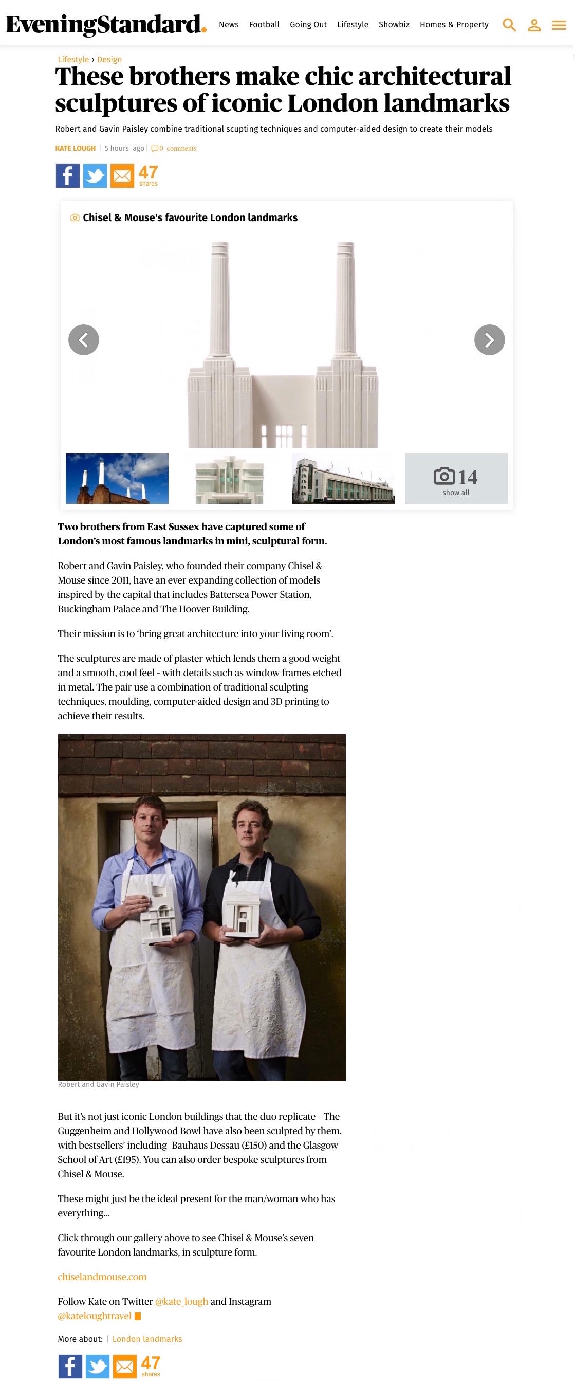 Evening Standard Lifestyle – Chisel & Mouse